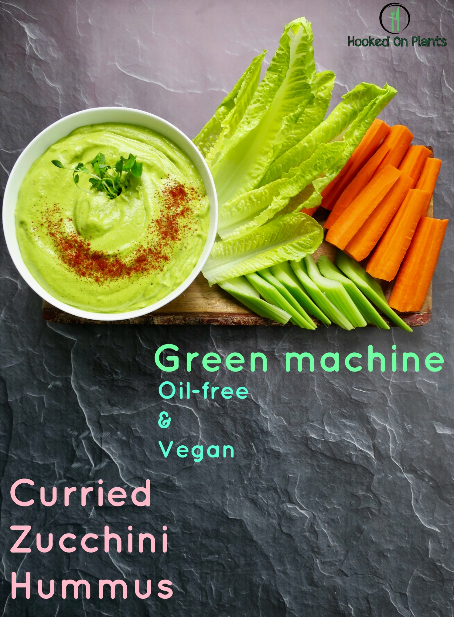 Green Machine Curried Zucchini Hummus - HookedOnPlants