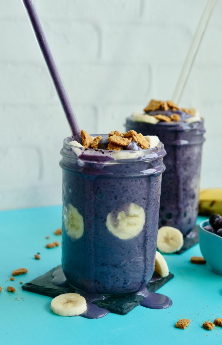 Blueberry Banana Coconut Cream Milkshake | Vegan + Frosty
