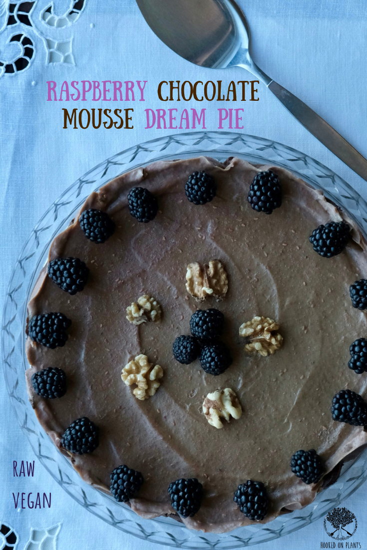Raw Vegan Raspberry Chocolate Mousse Dream Pie