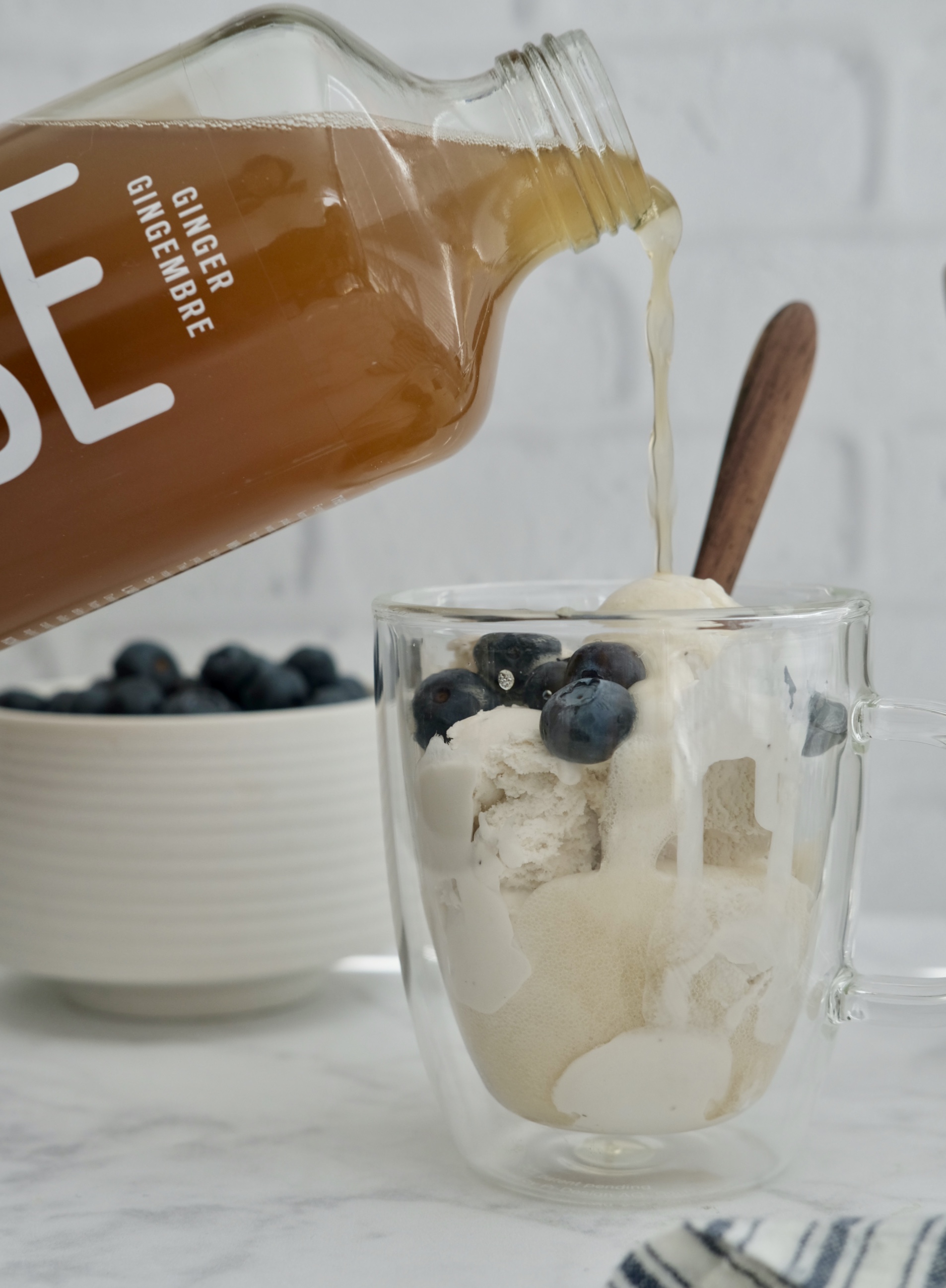 Ginger Coconut Kombucha Float | Easiest Vegan Dessert Ever